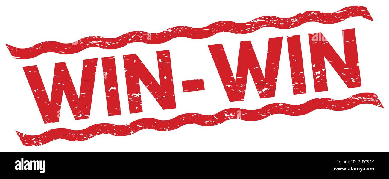 WIN-WIN text written on red lines stamp sign Stock Photo - Alamy