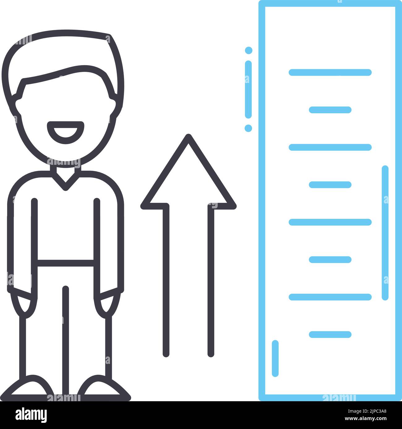 height line icon, outline symbol, vector illustration, concept sign ...