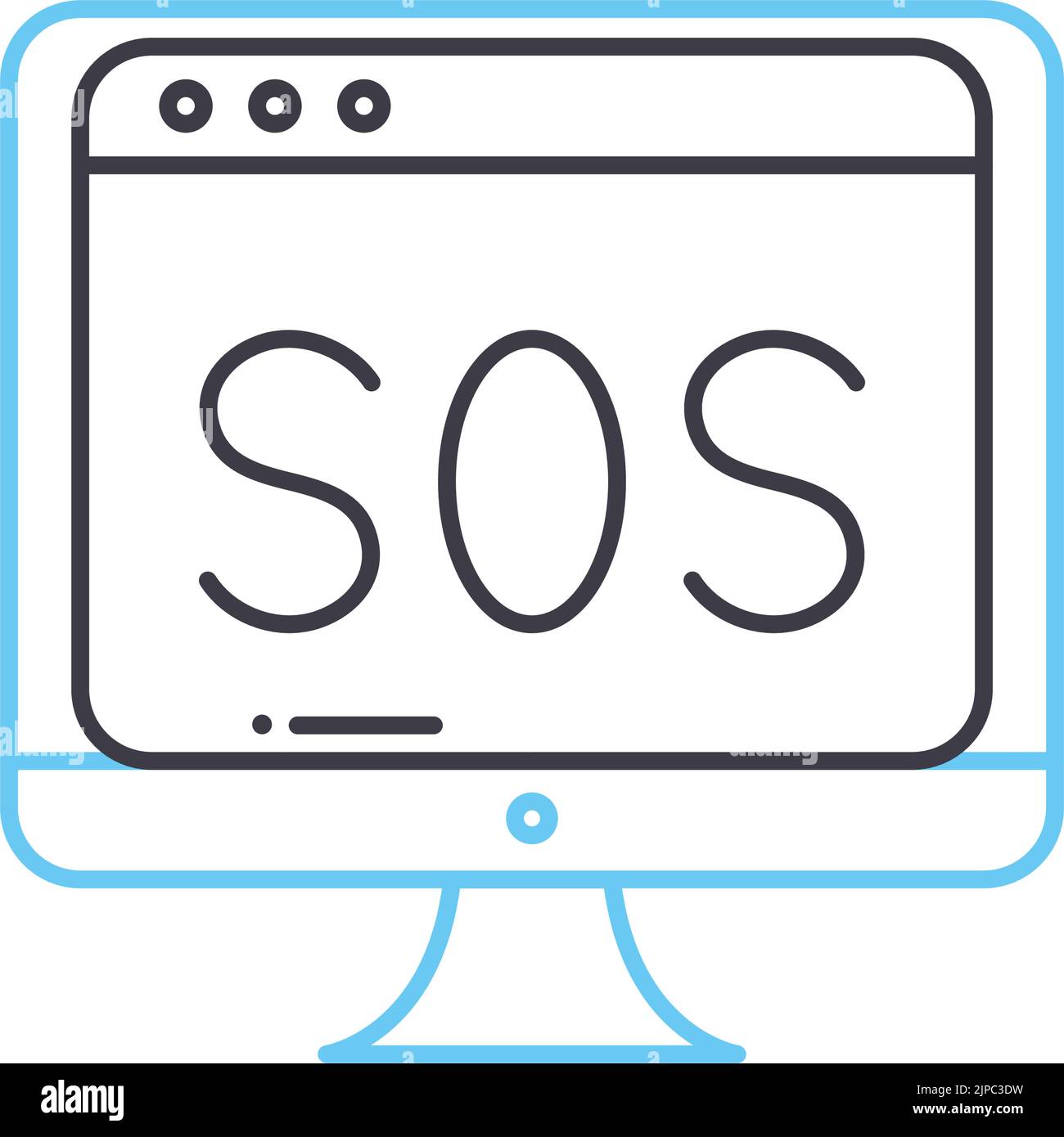 sos line icon, outline symbol, vector illustration, concept sign Stock ...