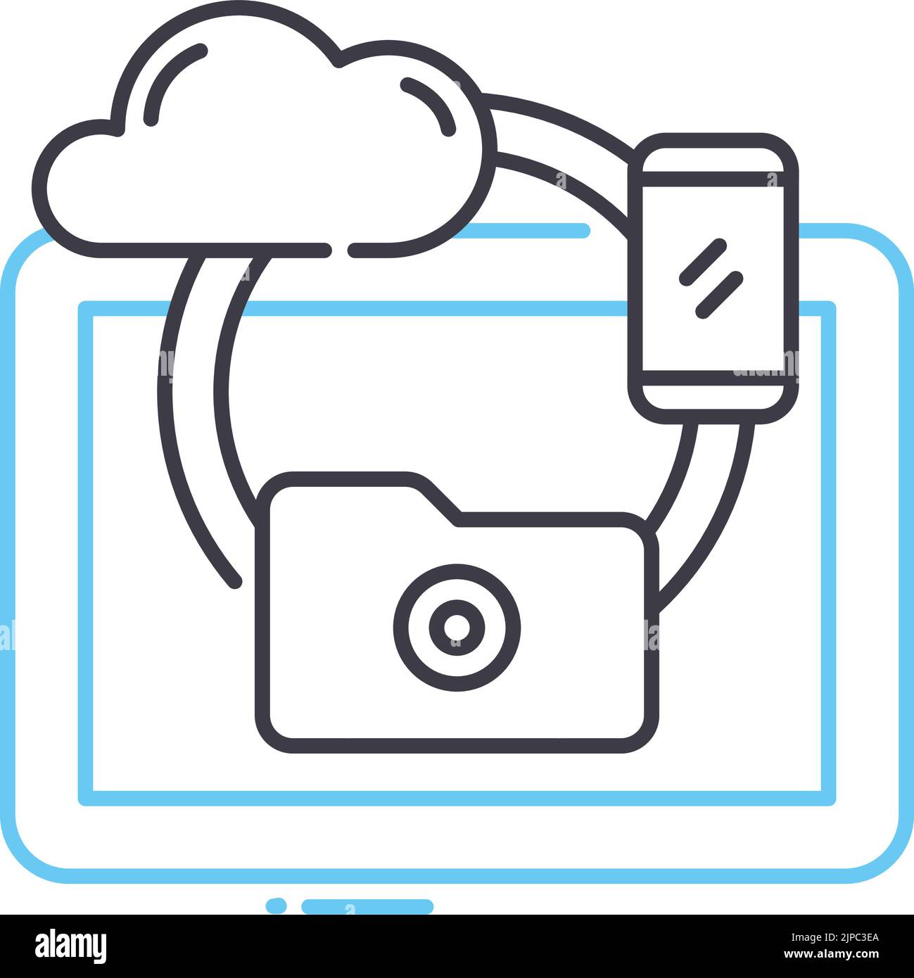 internet technology line icon, outline symbol, vector illustration ...
