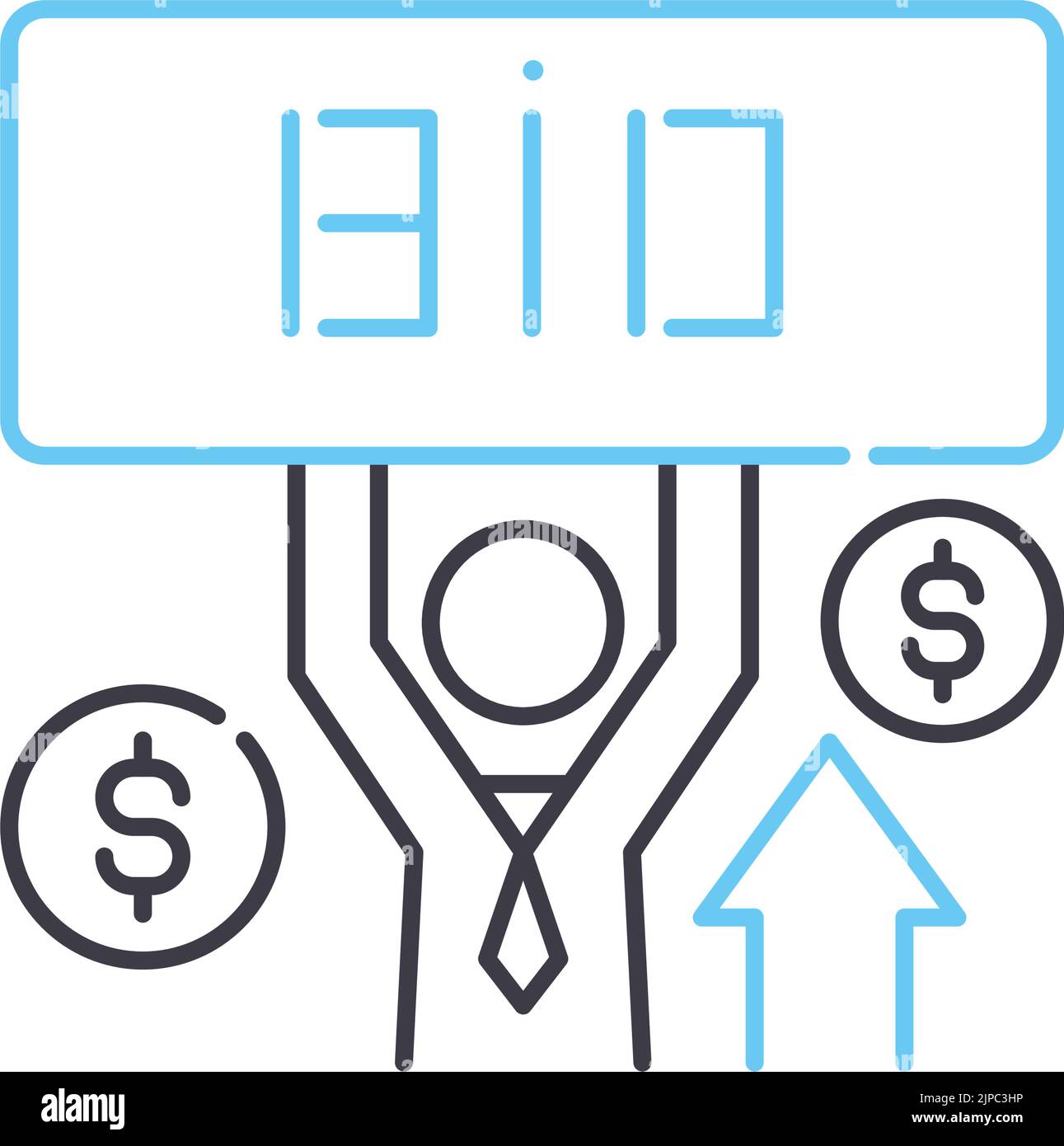 investor offer line icon, outline symbol, vector illustration, concept ...