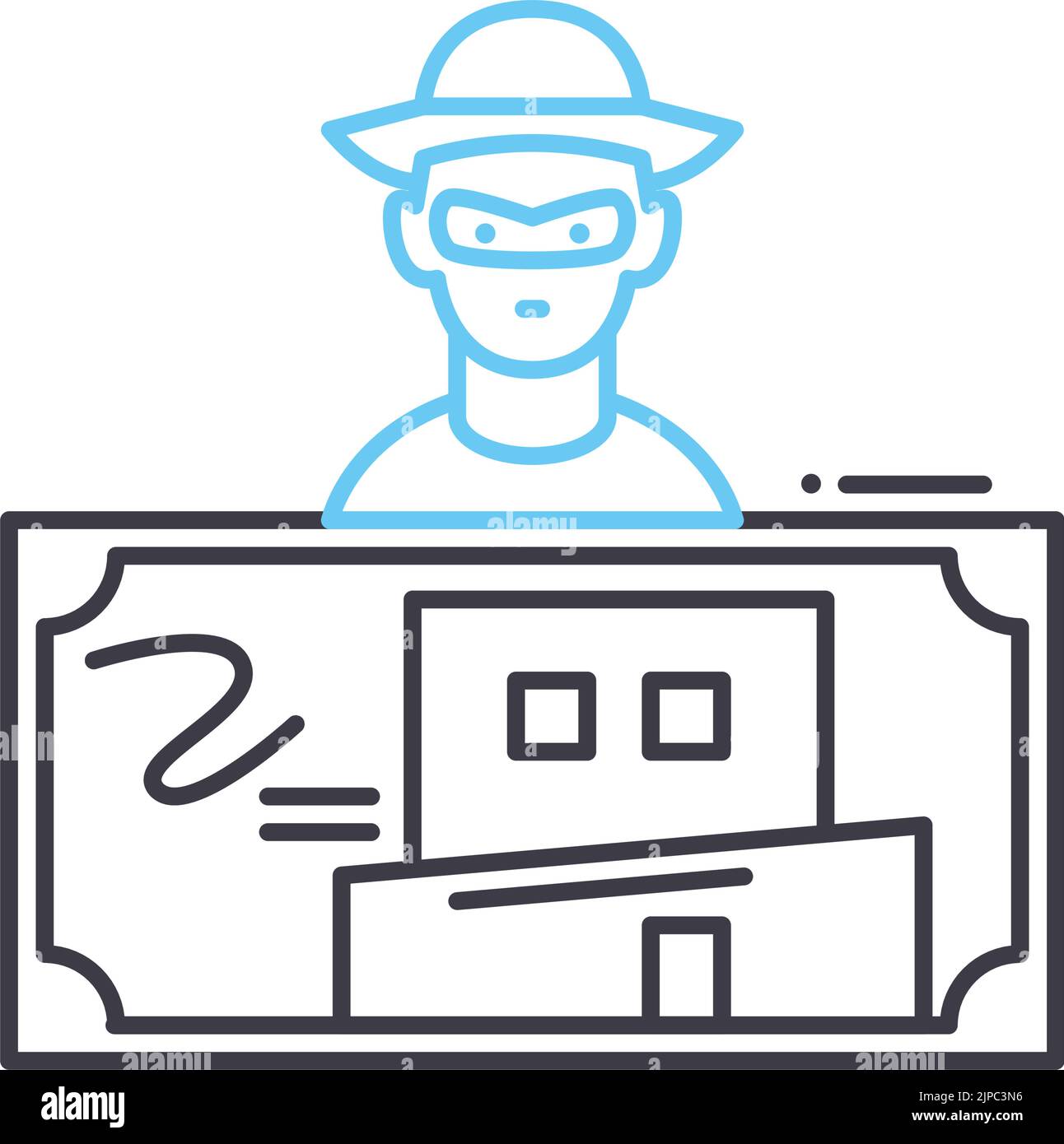 mortgage fraud line icon, outline symbol, vector illustration, concept ... mortgage fraud line icon, outline symbol, vector illustration, concept ...