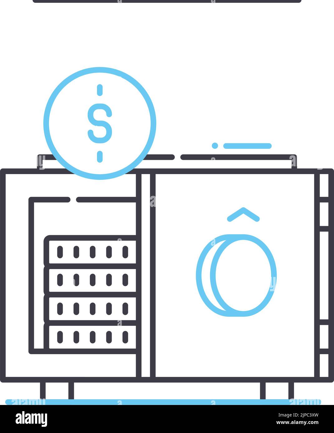 funds protection line icon, outline symbol, vector illustration ...