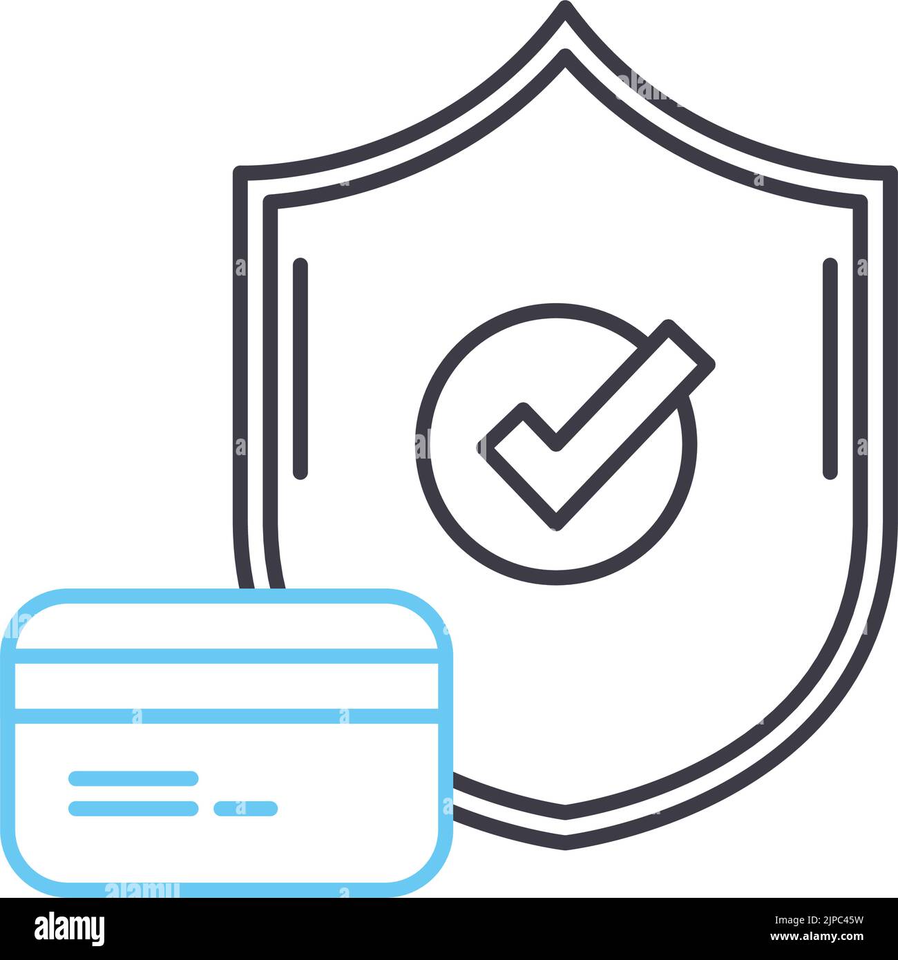 secure payment line icon, outline symbol, vector illustration, concept sign Stock Vector Image ...