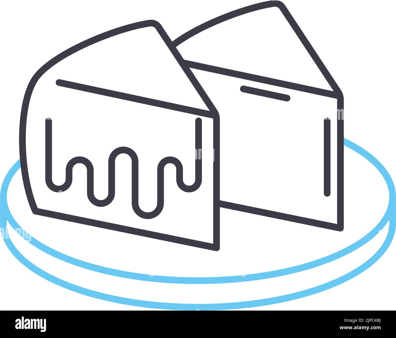 grilled cheese line icon, outline symbol, vector illustration, concept ...