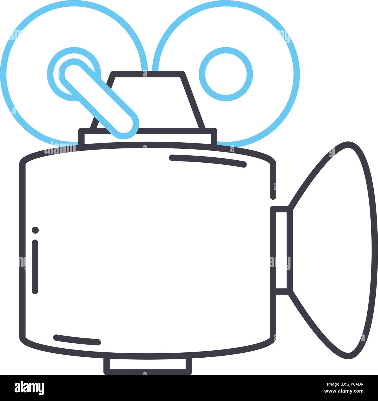 movie staff line icon, outline symbol, vector illustration, concept ...