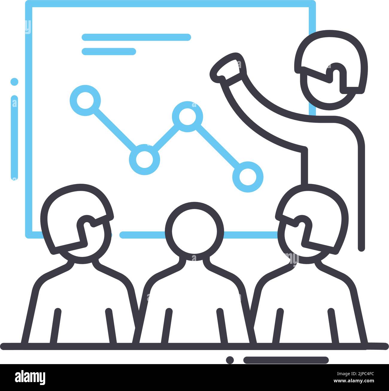 training seminars line icon, outline symbol, vector illustration ...