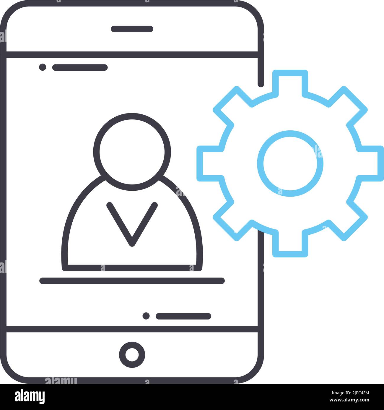 manage accounts line icon, outline symbol, vector illustration, concept ...