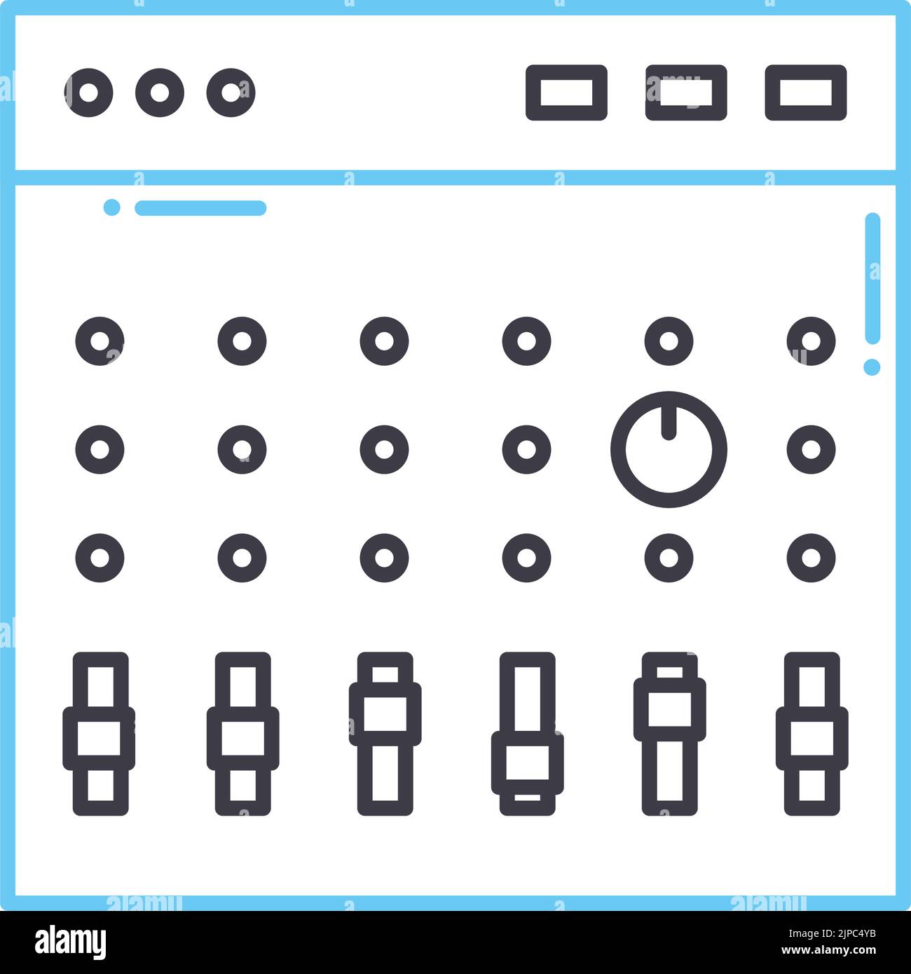 mixing board line icon, outline symbol, vector illustration, concept ...