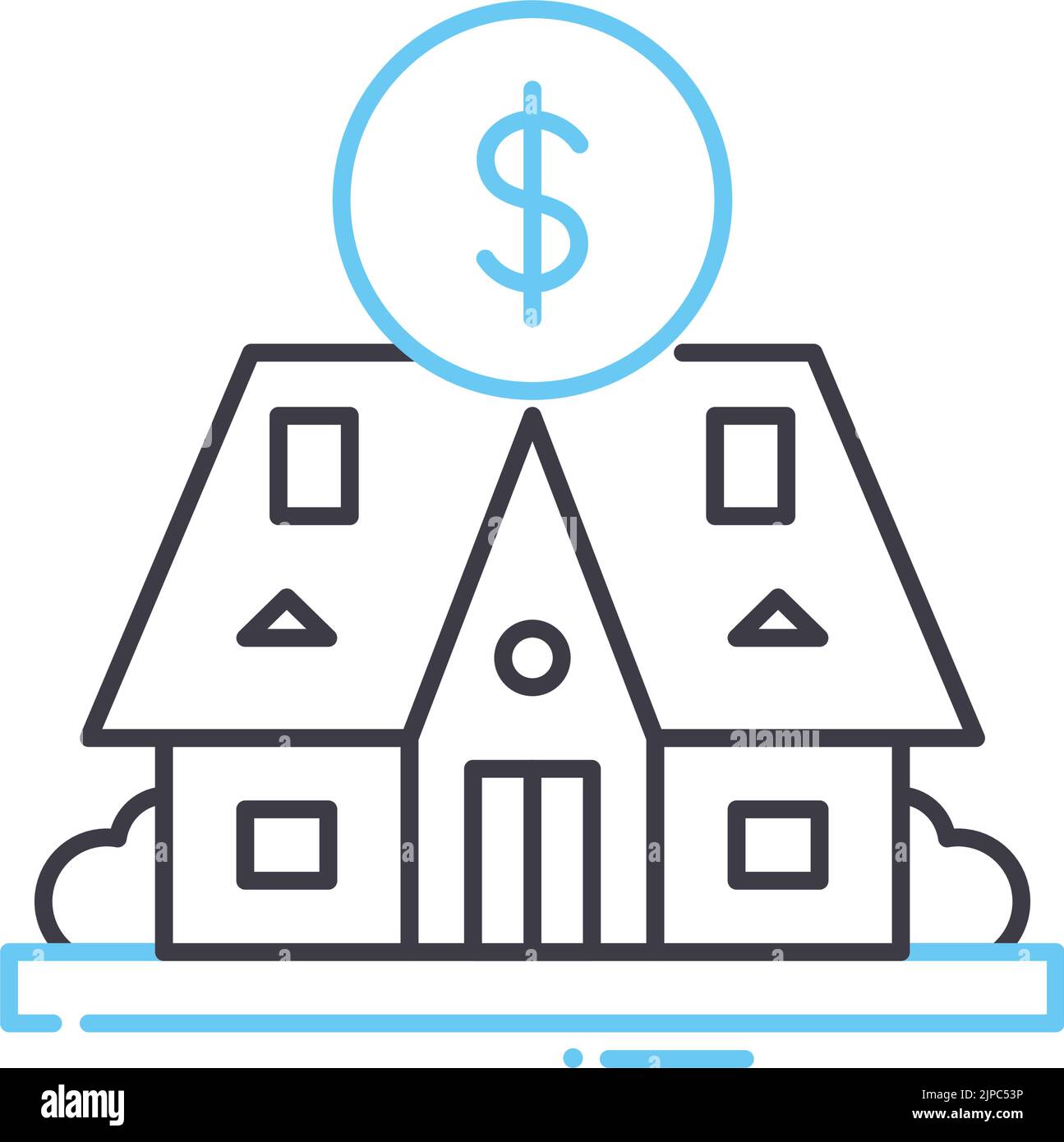 property line icon, outline symbol, vector illustration, concept sign ...