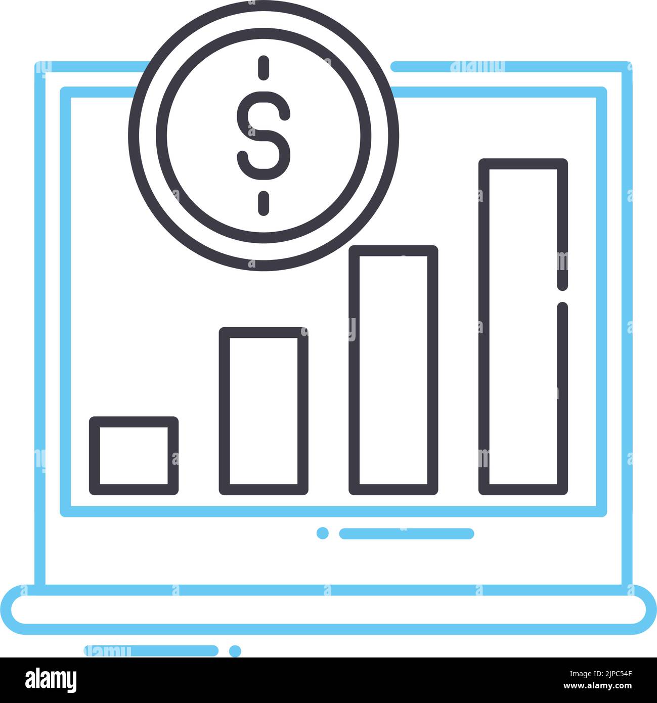 value investing line icon, outline symbol, vector illustration, concept ...