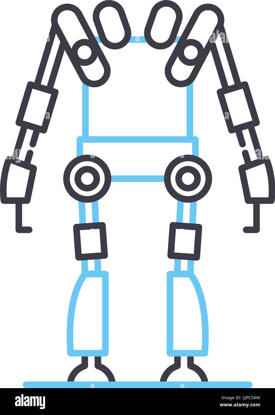 powered exoskeleton line icon, outline symbol, vector illustration ...