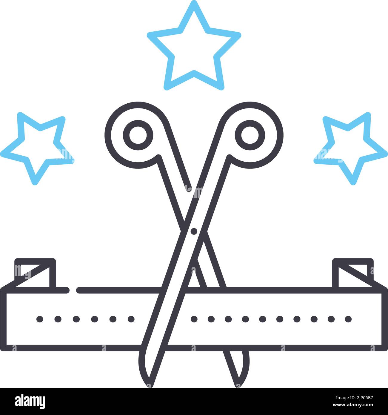 opening ceremony line icon, outline symbol, vector illustration ...