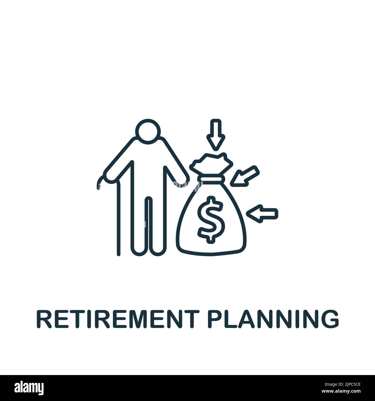 Retirement Planning icon. Line simple Insurance icon for templates, web ...
