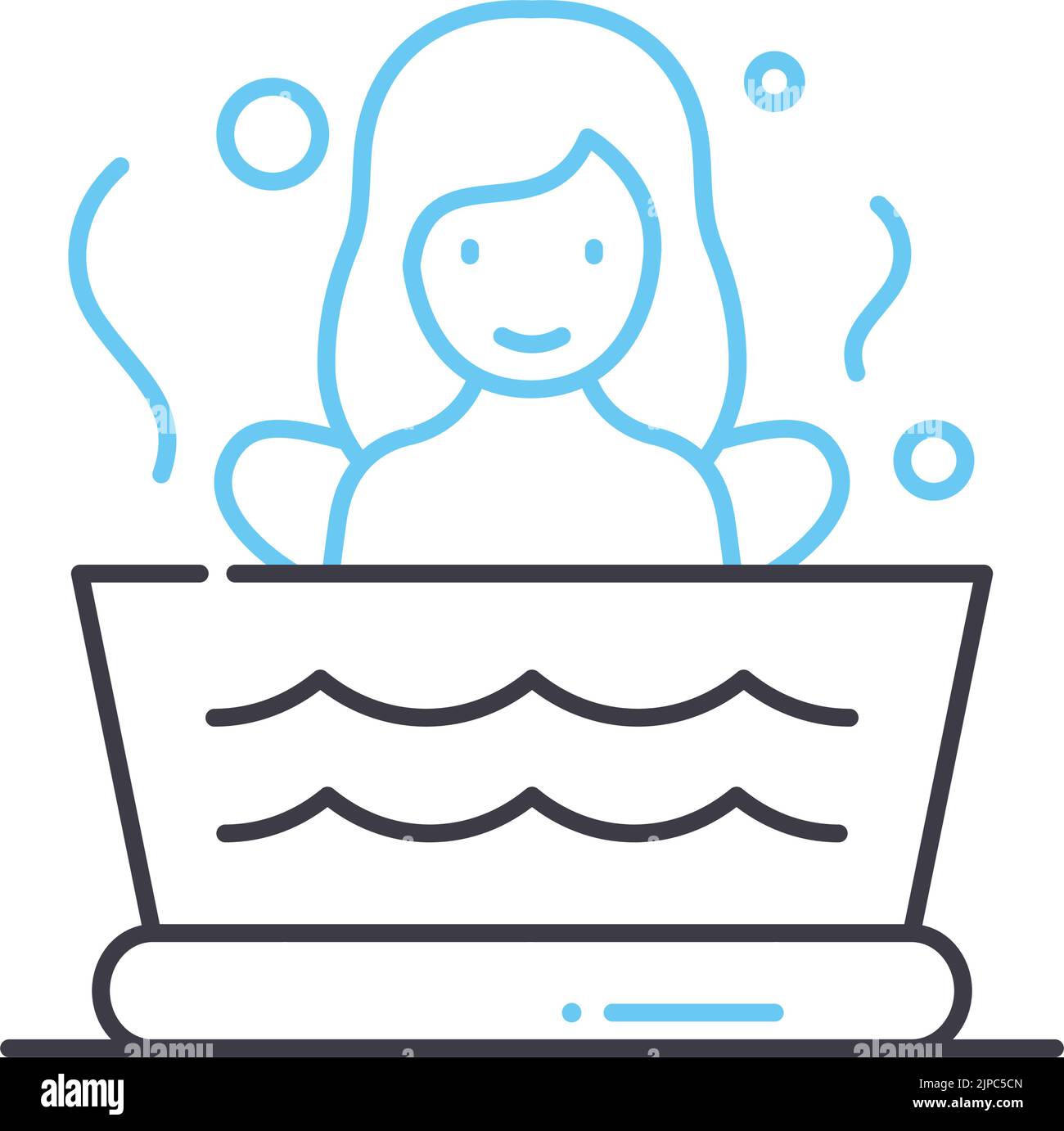 sauna spa line icon, outline symbol, vector illustration, concept sign ...