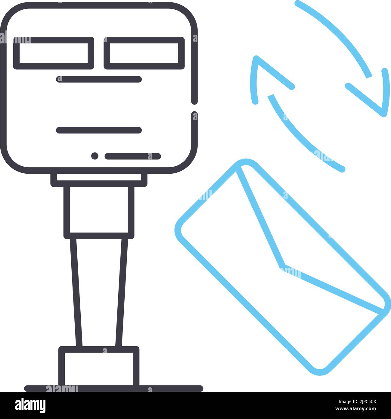 mailbox post line icon, outline symbol, vector illustration, concept ...