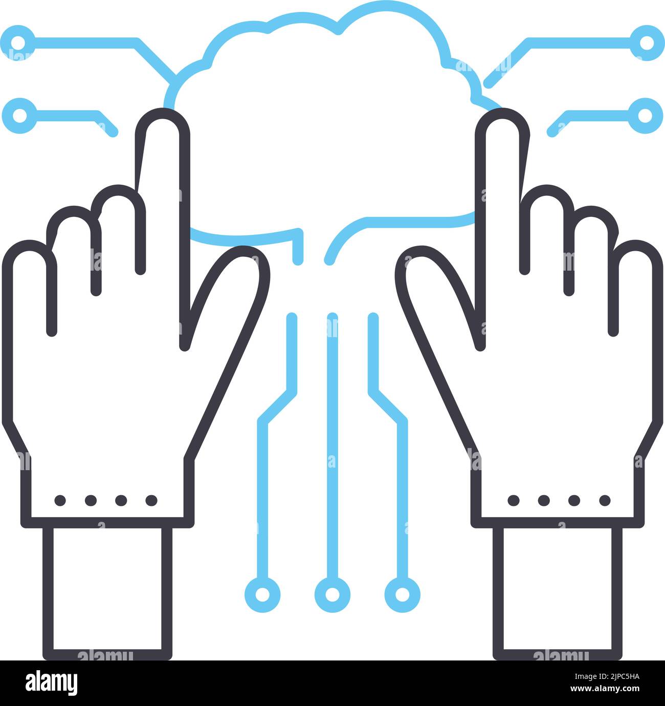 technology innovation line icon, outline symbol, vector illustration ...