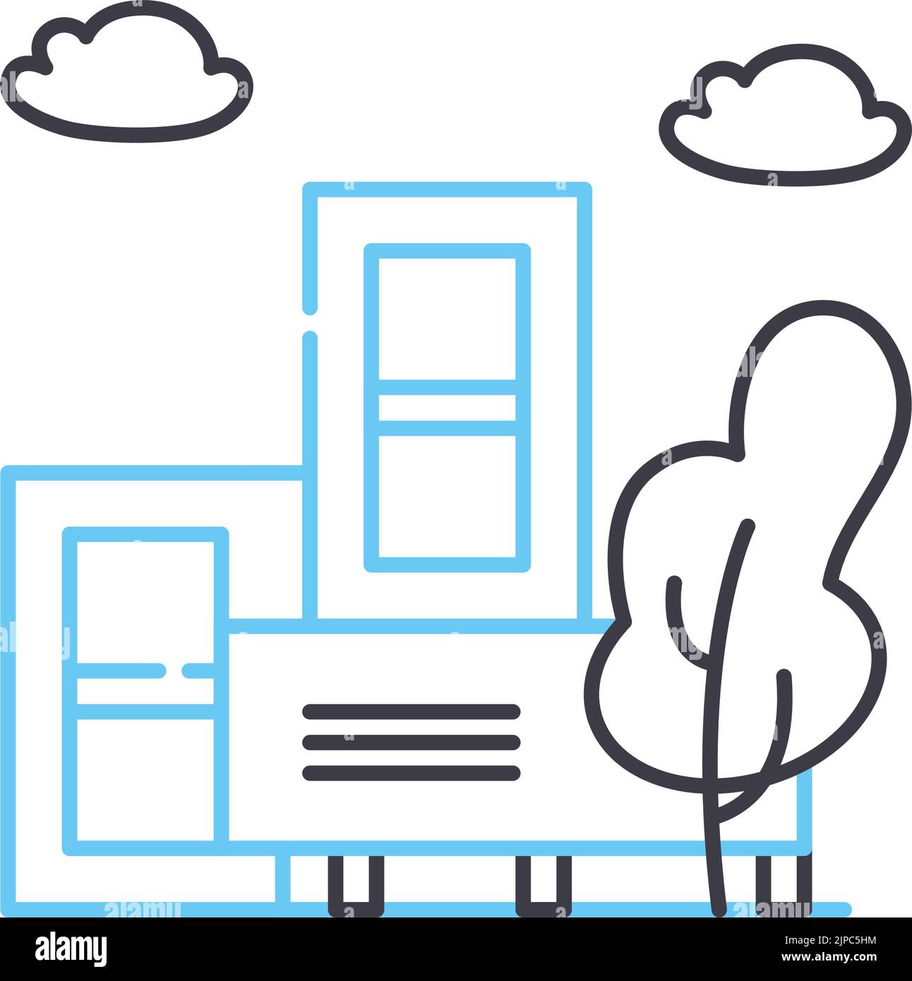 medical center line icon, outline symbol, vector illustration, concept ...