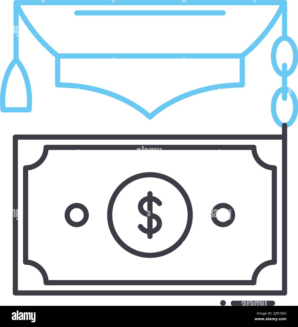 student loans line icon, outline symbol, vector illustration, concept ...