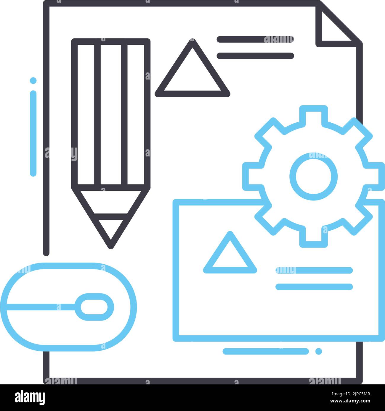 job design line icon, outline symbol, vector illustration, concept sign ...