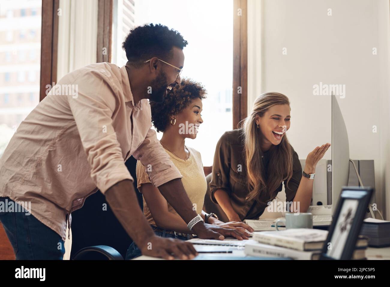 Innovation, planning and digital marketing with group of creative ...