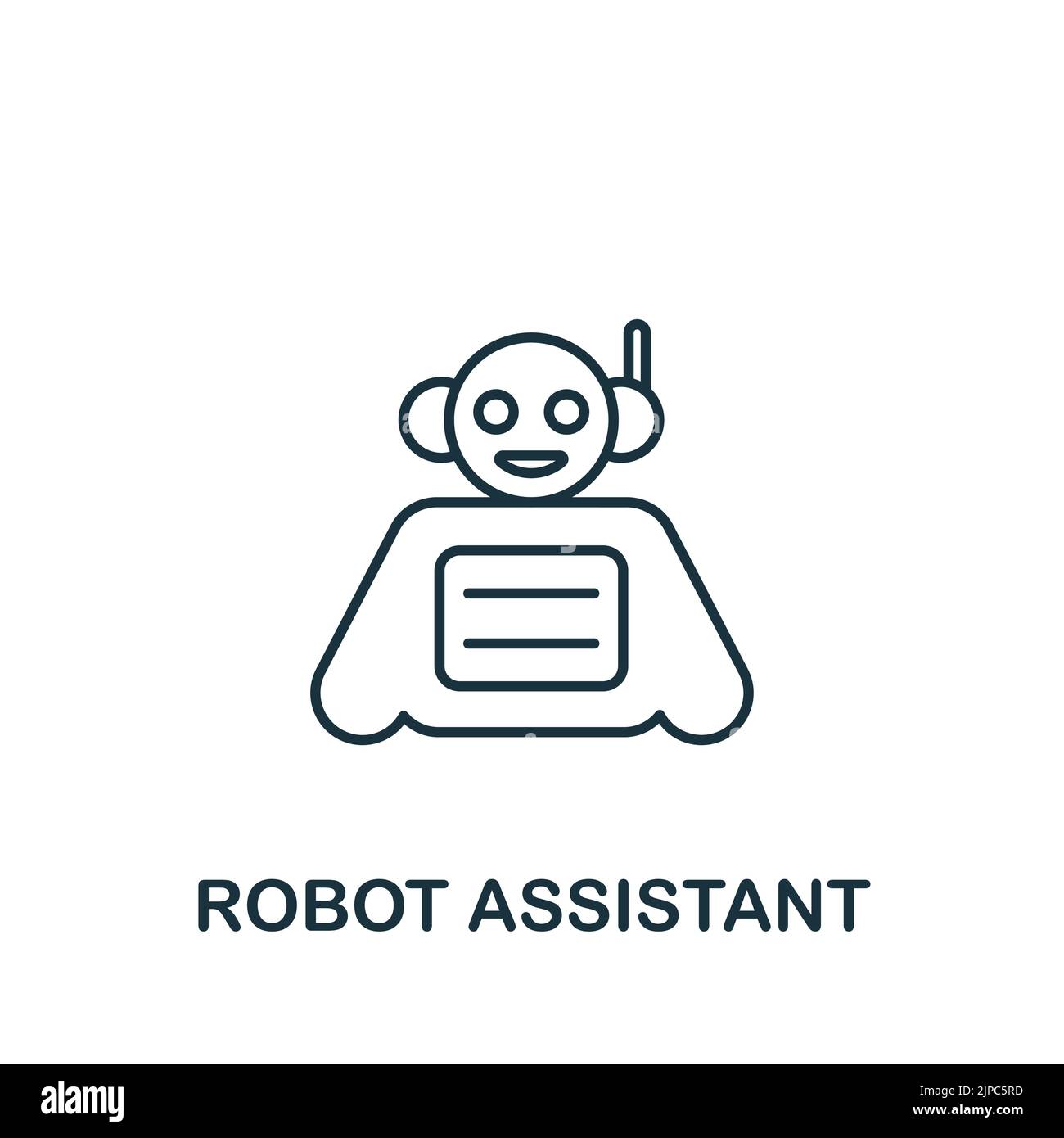 Robot Assistant icon. Line simple Industry 4.0 icon for templates, web ...