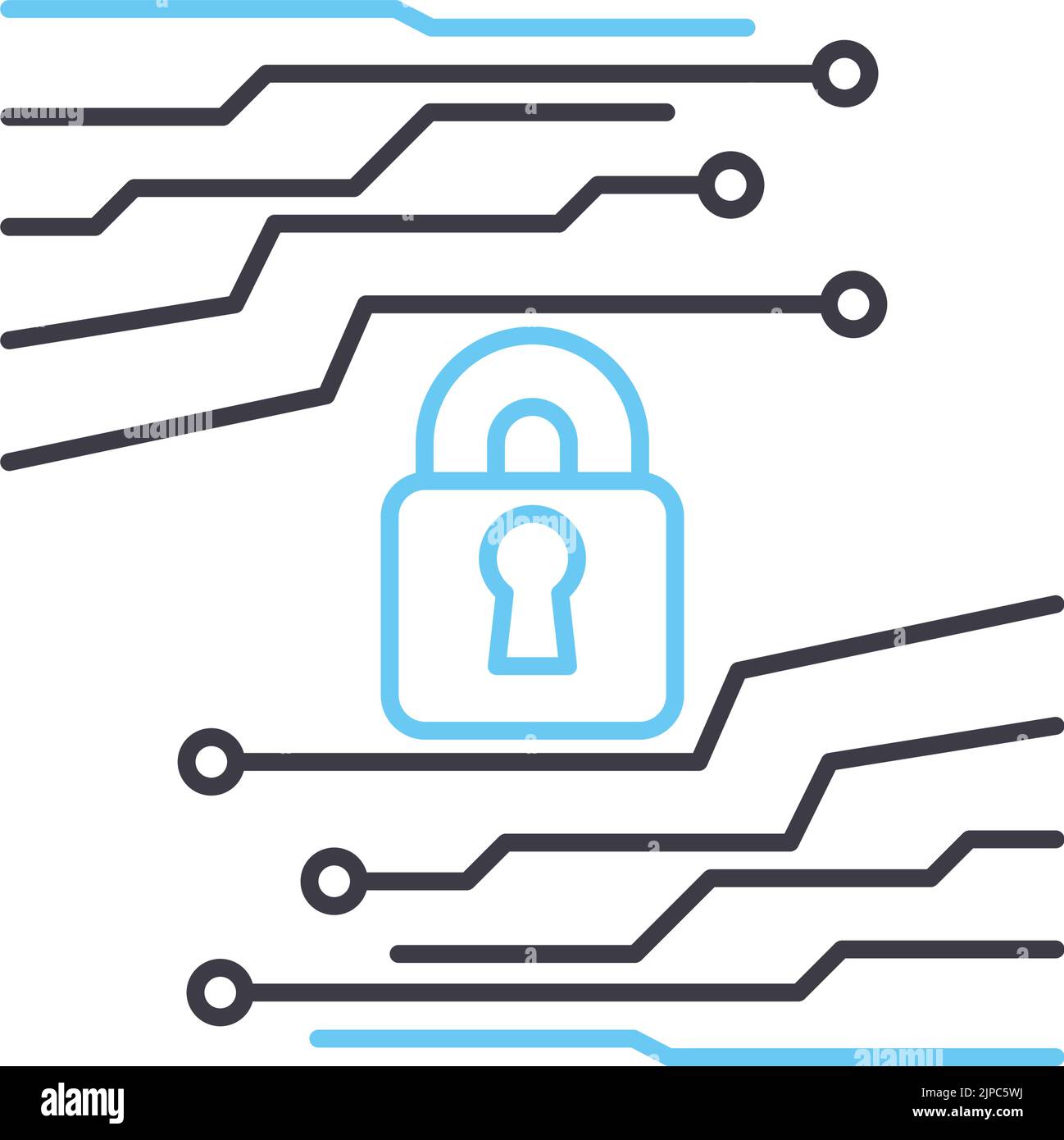 security padlock line icon, outline symbol, vector illustration ...