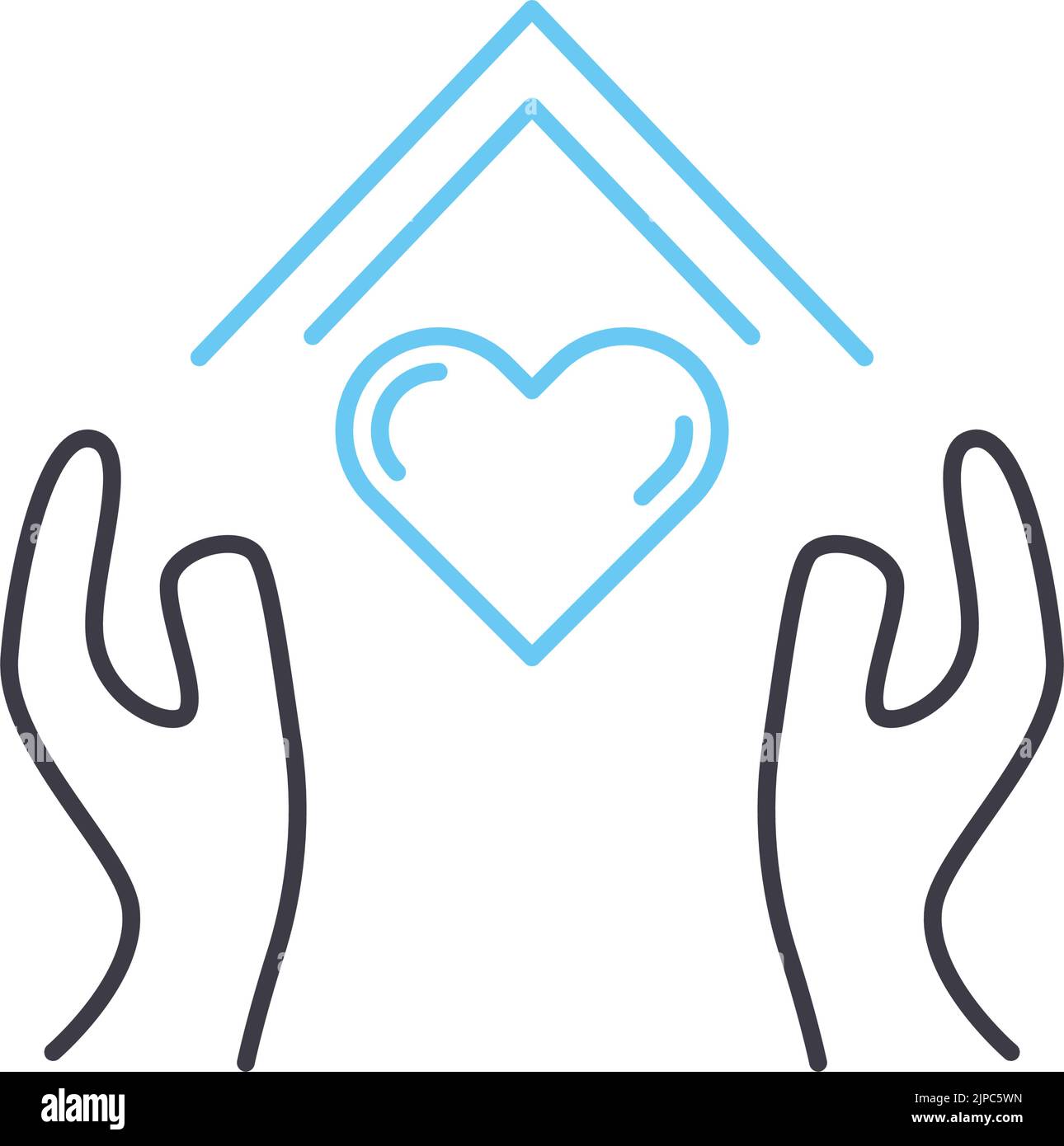 responsibility and caring line icon, outline symbol, vector ...