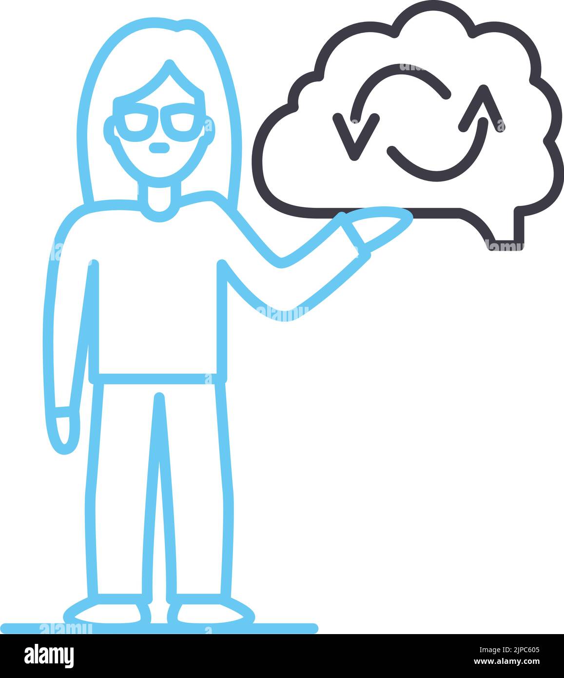 personality change line icon, outline symbol, vector illustration ...