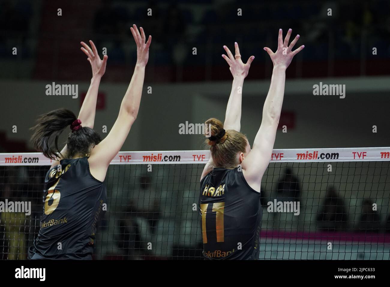 ISTANBUL, TURKEY - APRIL 22, 2022: Kubra Caliskan and Isabelle Haak in ...