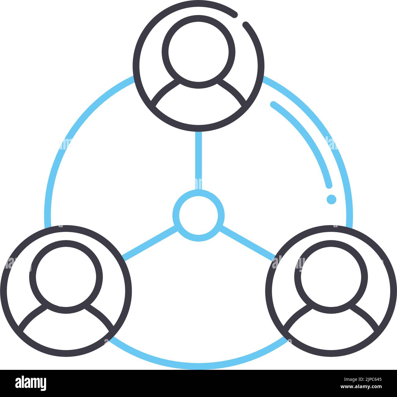 people connection line icon, outline symbol, vector illustration ...