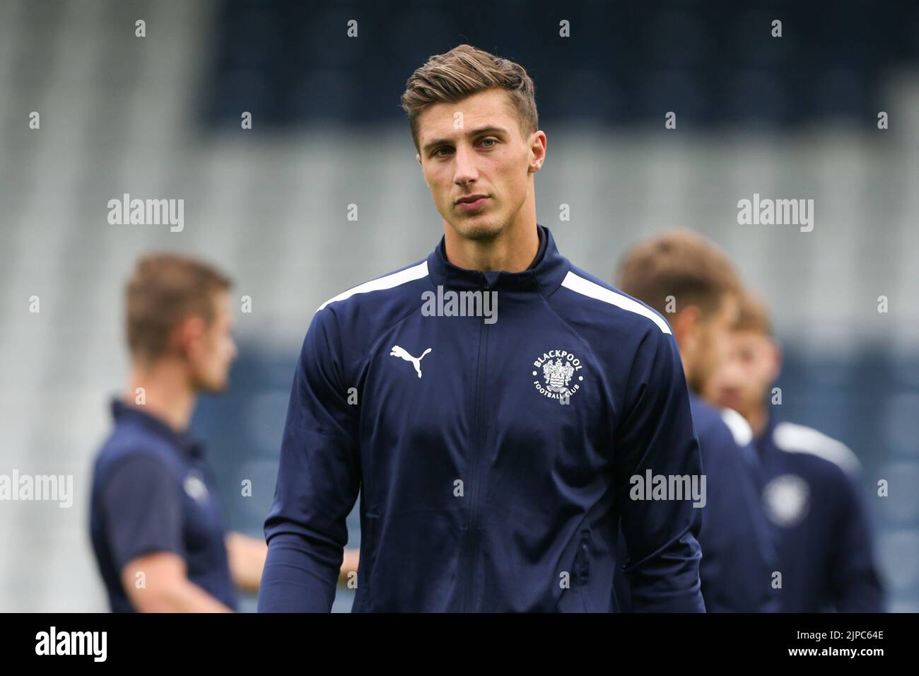 Stuart Moore #13 of Blackpool on arrival Stock Photo - Alamy