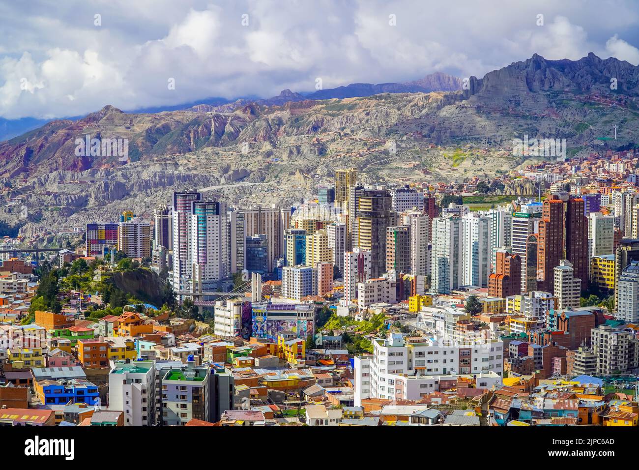 A panoramic view of highrises and shanty towns Stock Photo - Alamy