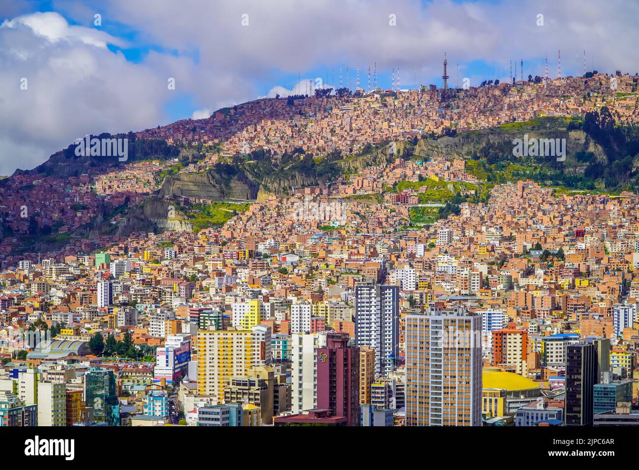 A panoramic view of highrises and shanty towns Stock Photo - Alamy