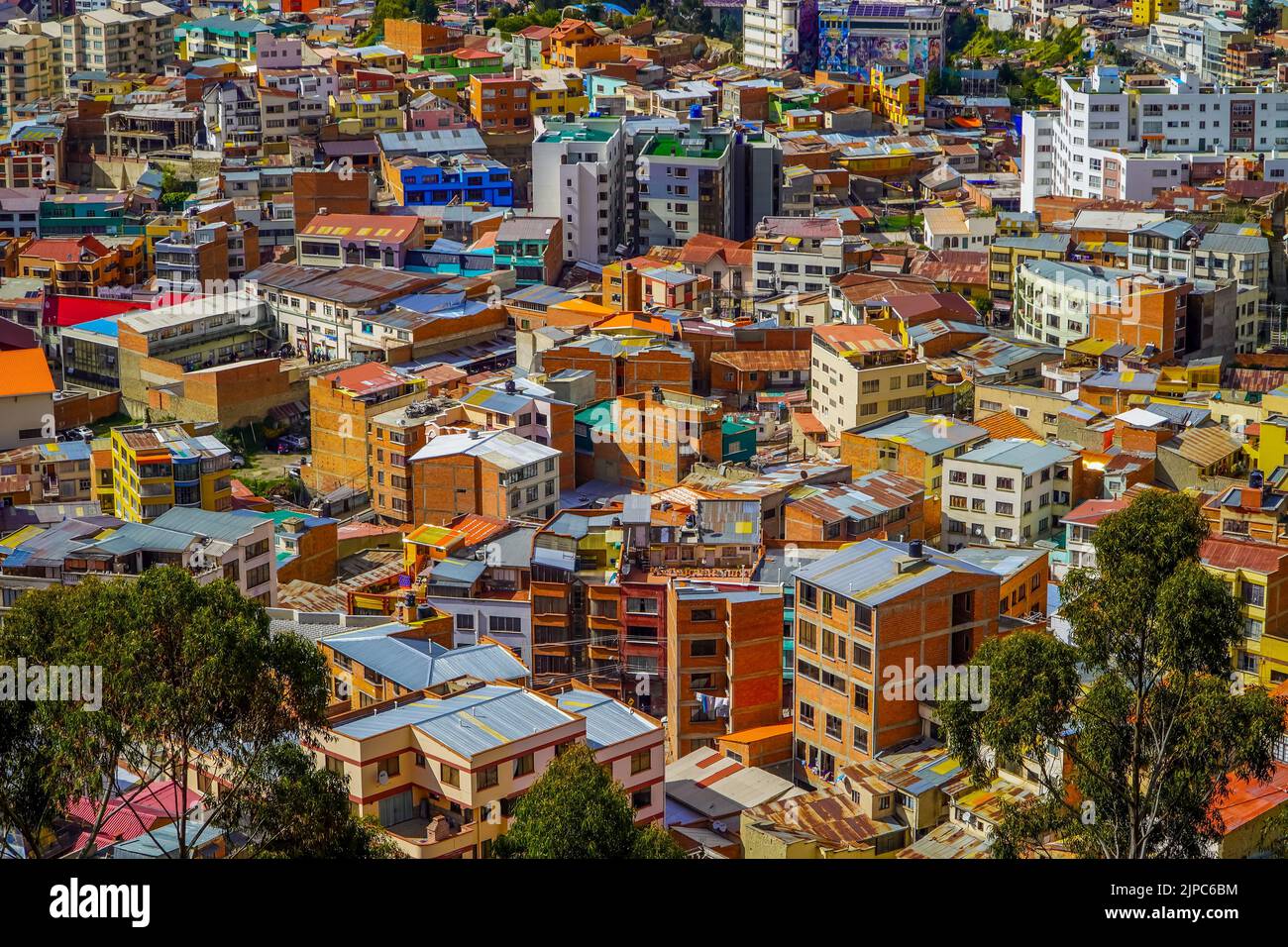 A panoramic view of highrises and shanty towns Stock Photo - Alamy