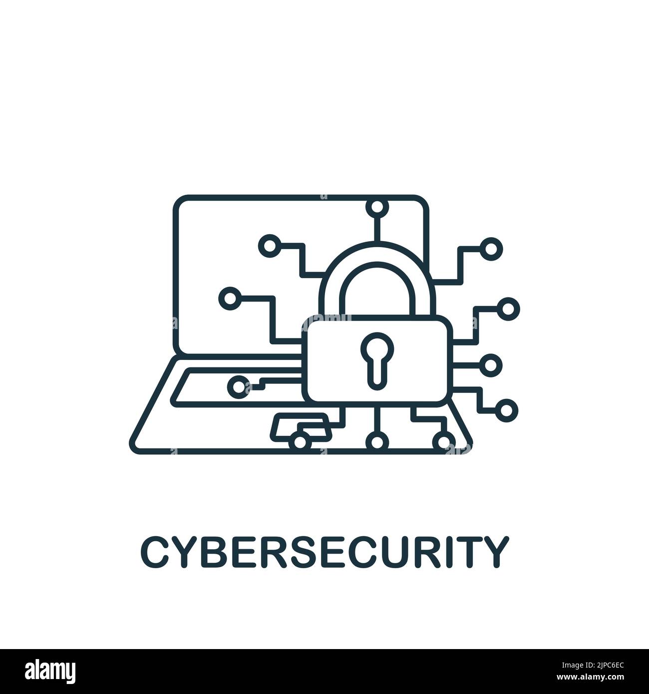 Cybersecurity icon. Line simple Industry 4.0 icon for templates, web ...