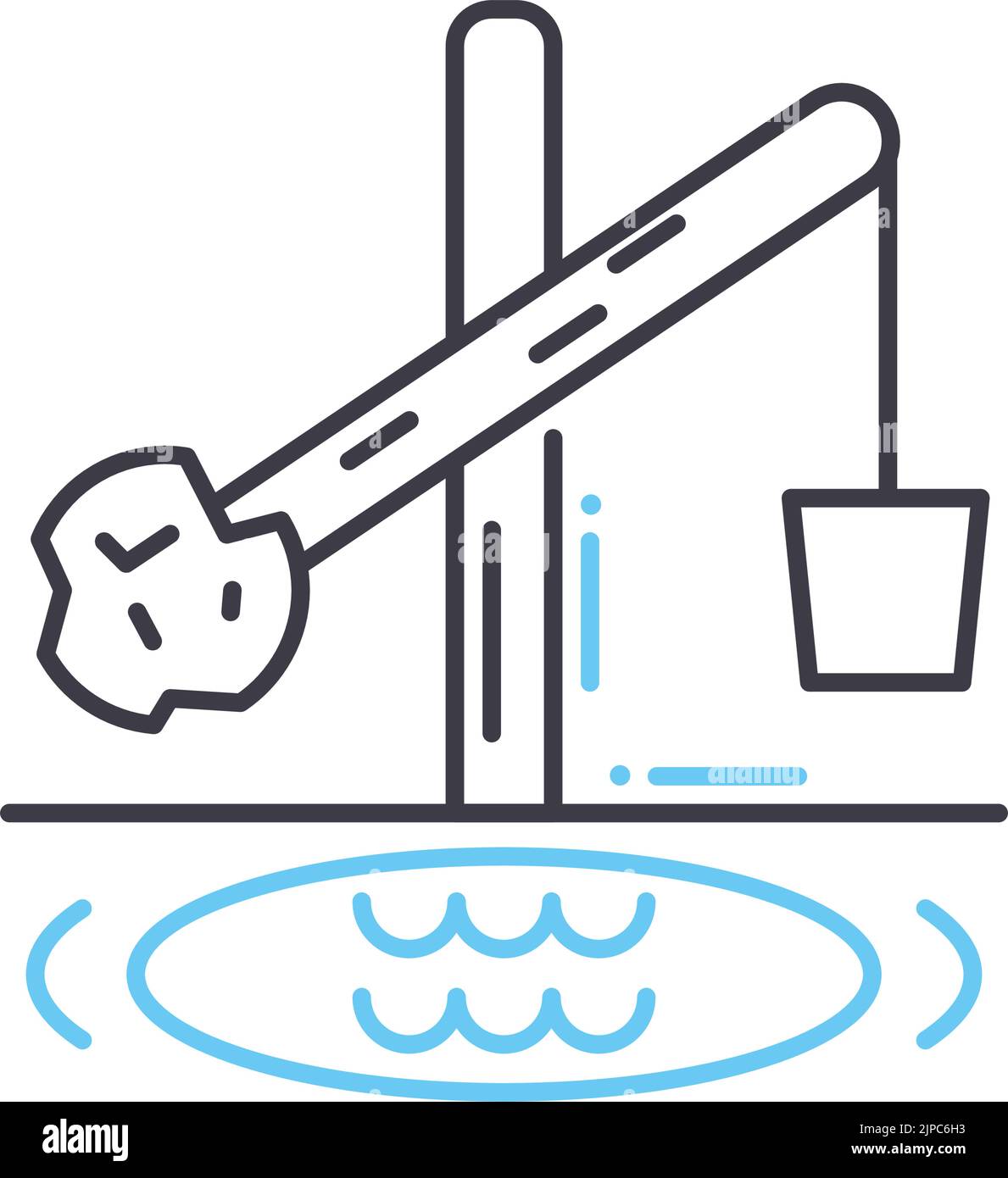 irrigation line icon, outline symbol, vector illustration, concept sign ...