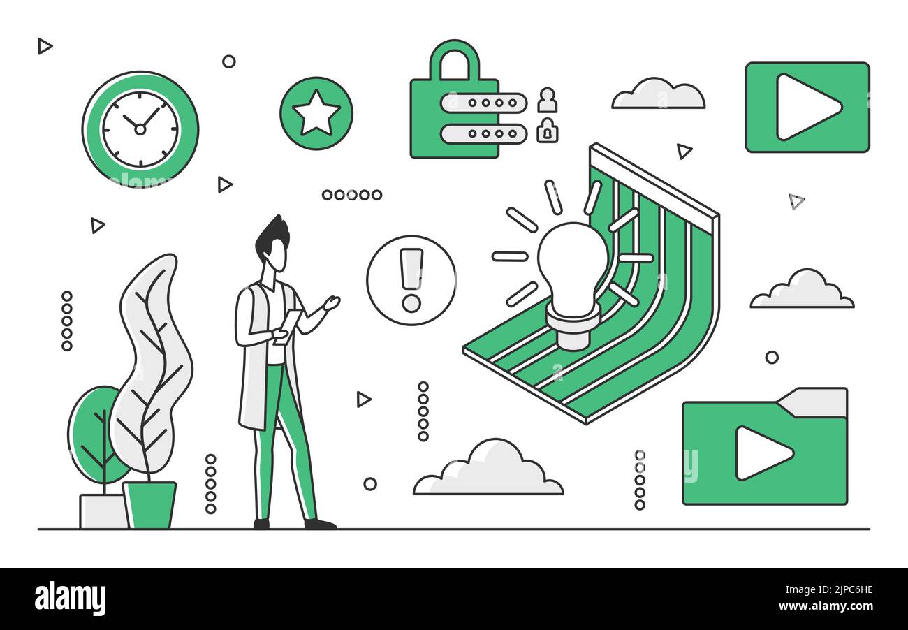 Data Protection Video Security Digital Database Safety Cyber Attack Prevention Vector