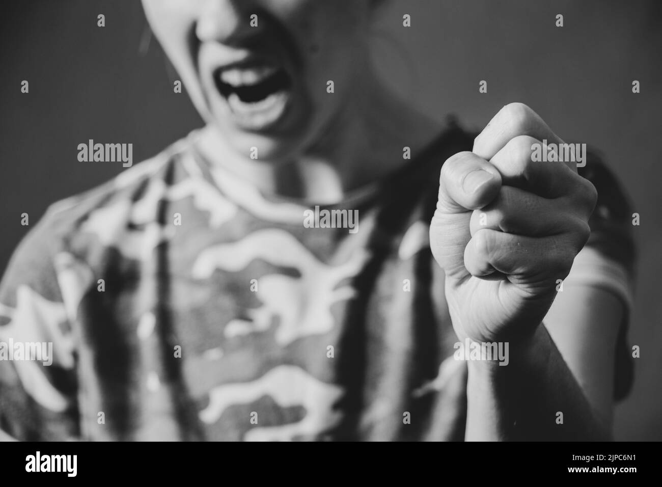 Ukrainian girl screams from anger and horror that occurs in Ukraine ...