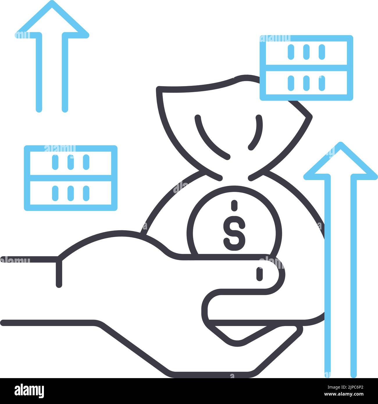 investment line icon, outline symbol, vector illustration, concept sign ...