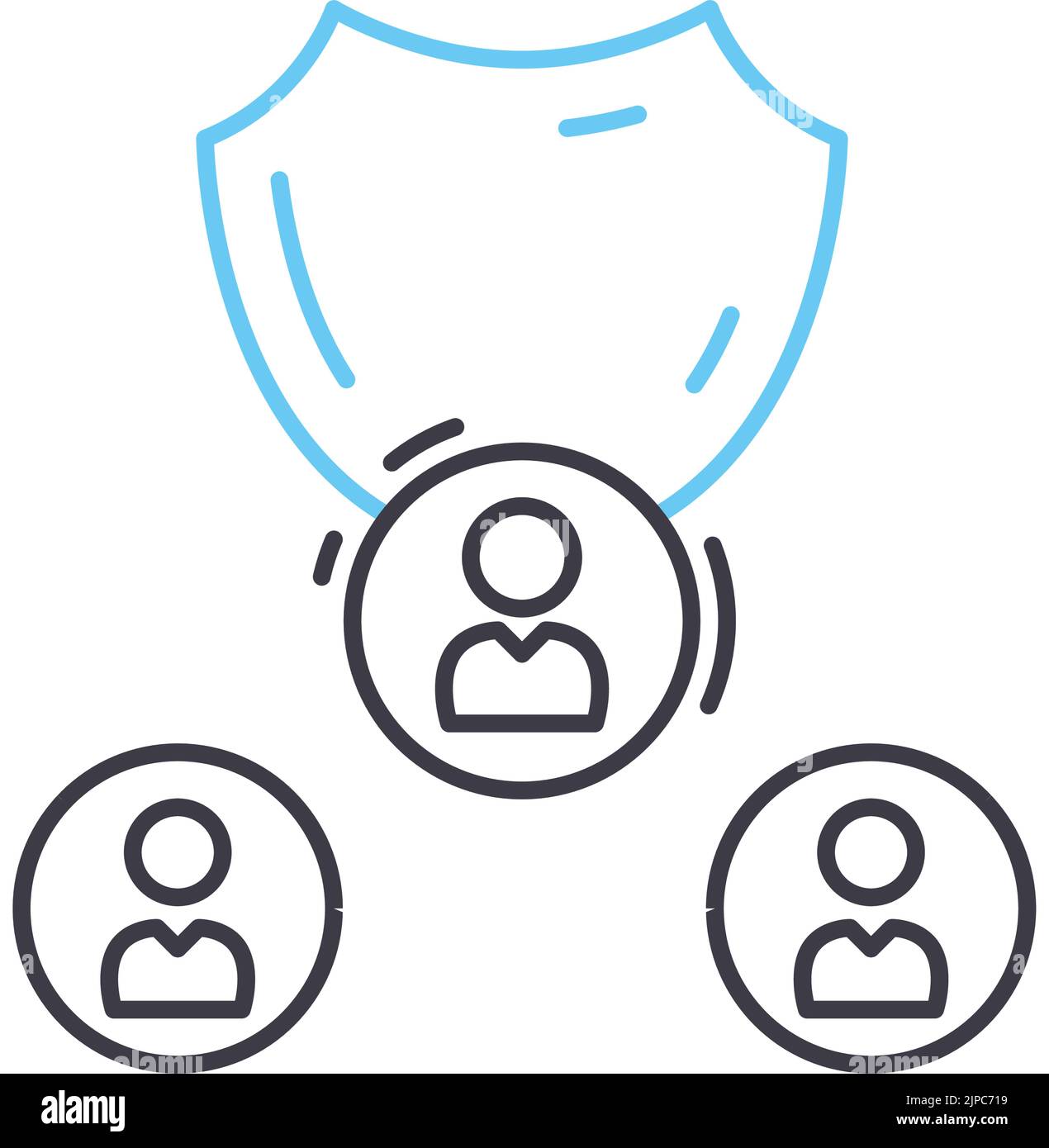 network security line icon, outline symbol, vector illustration ...