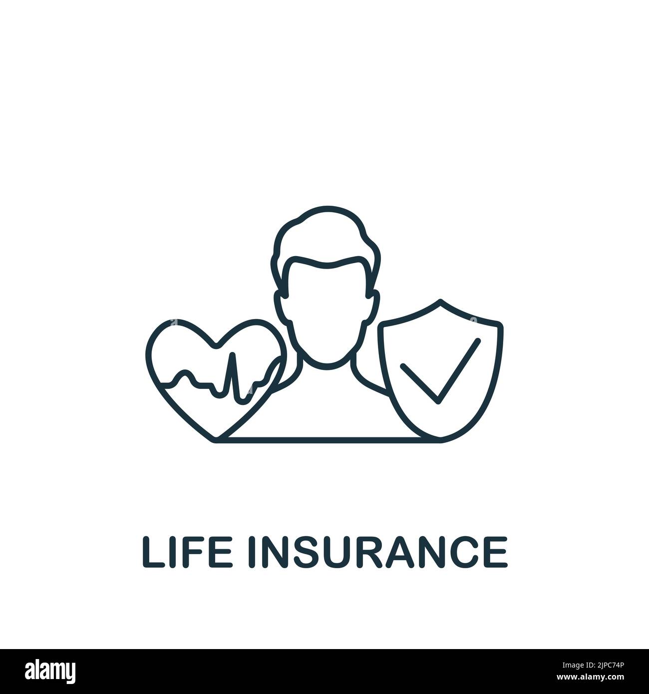 Life Insurance icon. Line simple Insurance icon for templates, web ...
