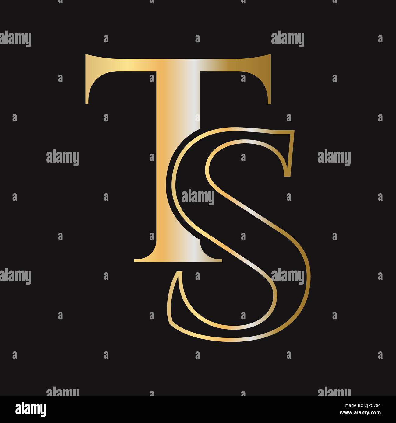 Initial letter ST, TS logo design vector template. Monogram ST logotype luxury symbol Stock ...