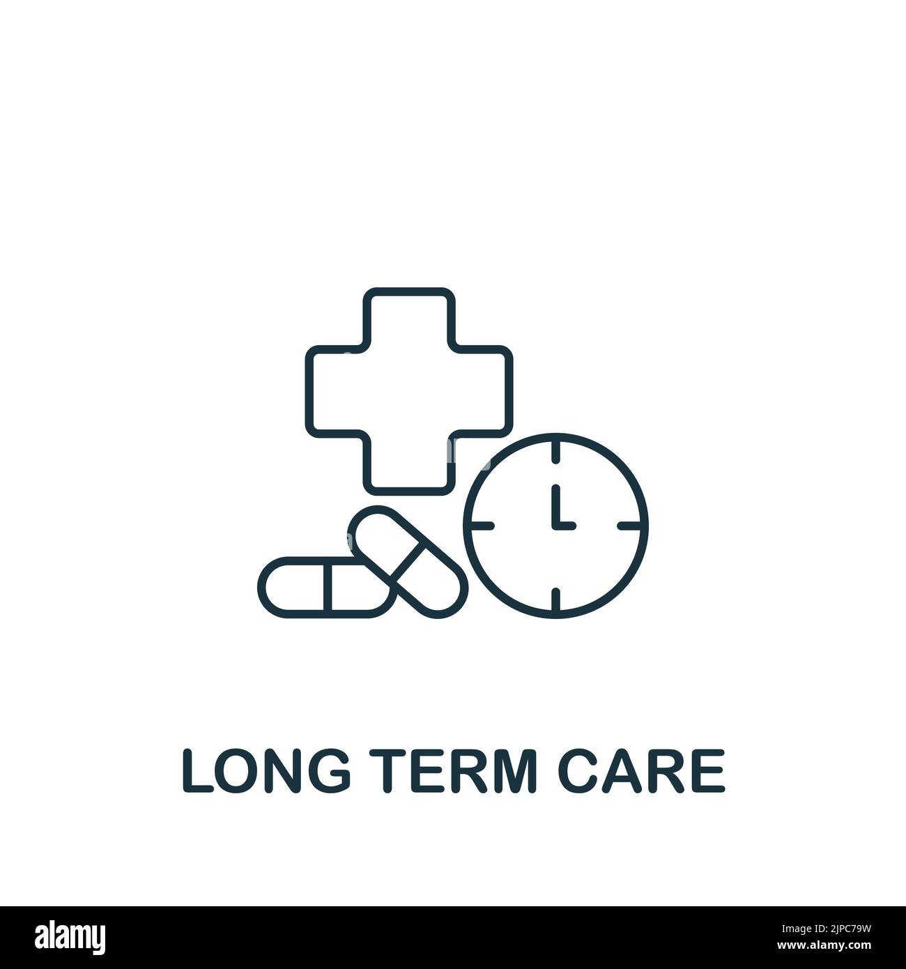 Long Term Care icon. Line simple Insurance icon for templates, web ...