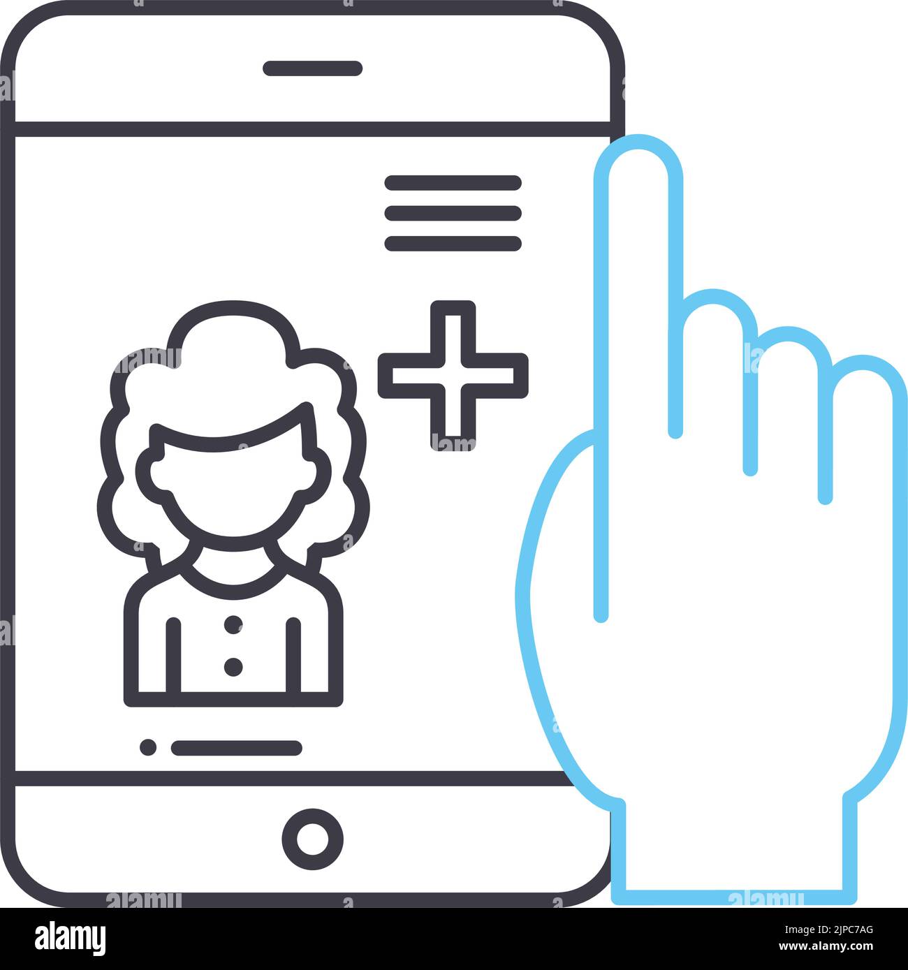 get help line icon, outline symbol, vector illustration, concept sign ...