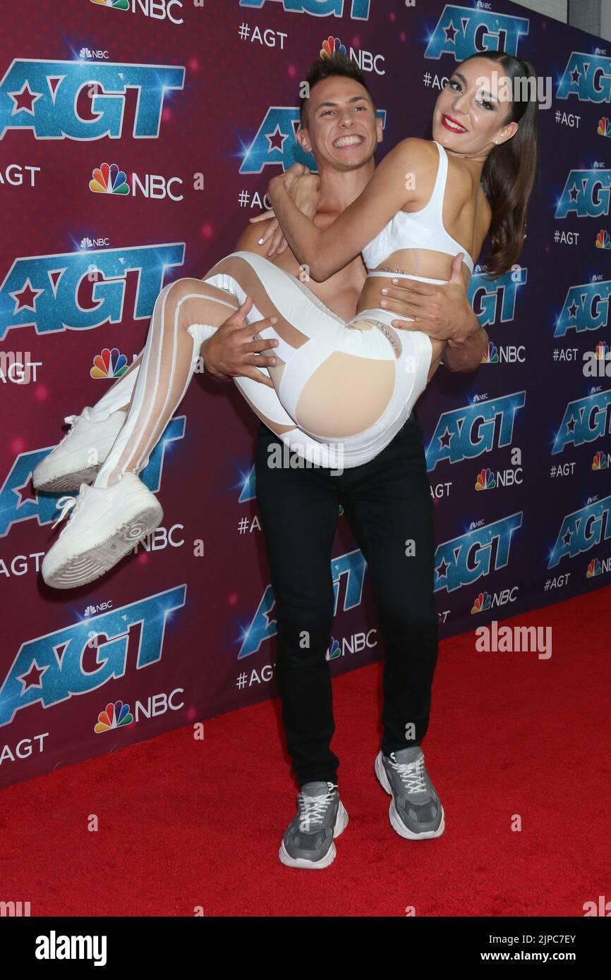 LOS ANGELES - AUG 16: Duo Rings, Nico Busso, Flor Aracama at the America's Got Talent Season 17 ...