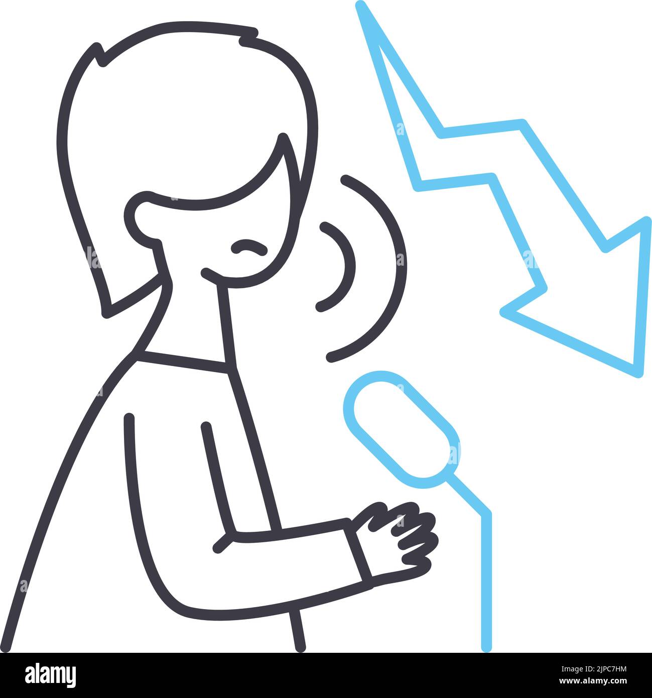 pr crisis line icon, outline symbol, vector illustration, concept sign ...