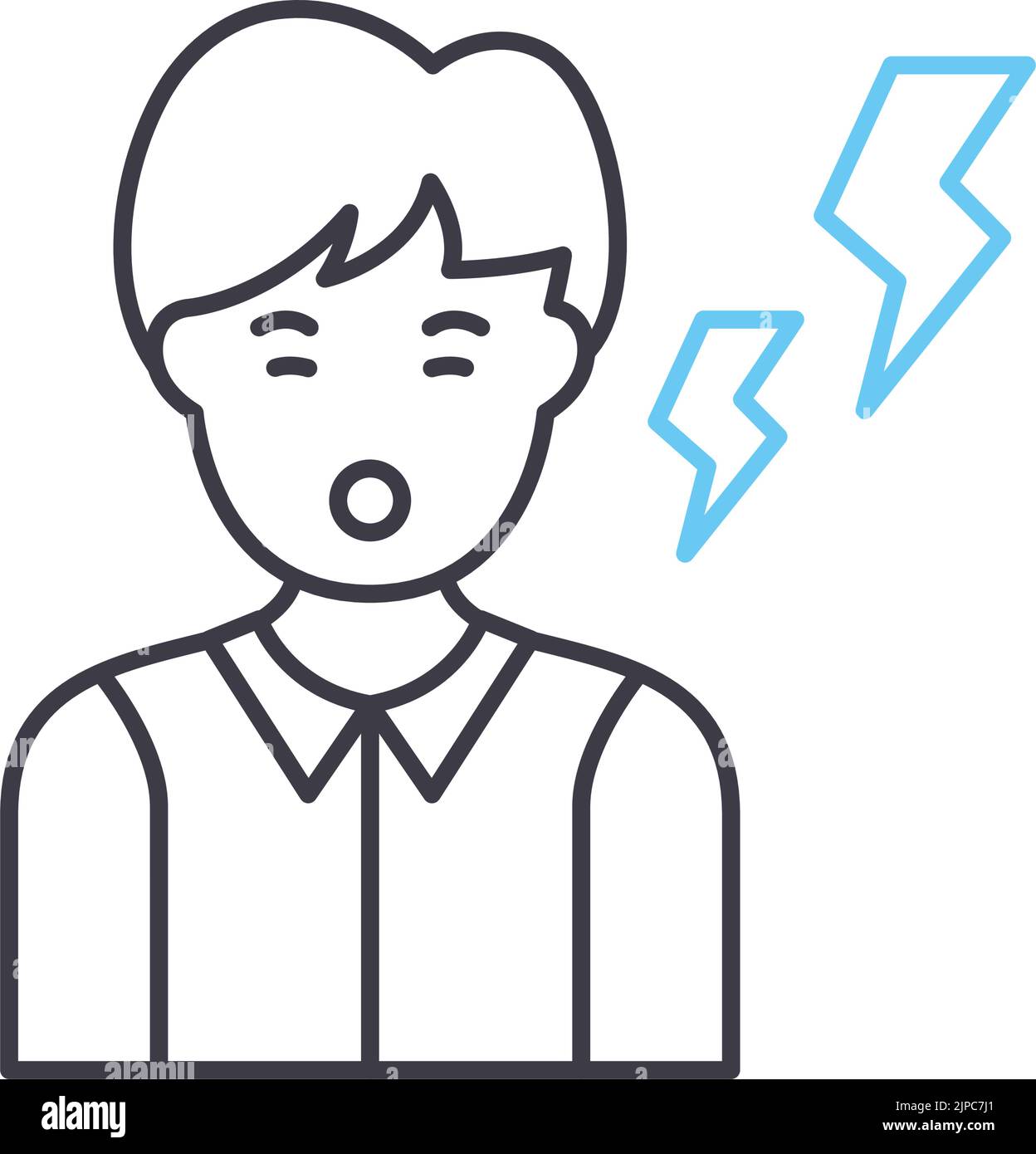 panic attack line icon, outline symbol, vector illustration, concept ...