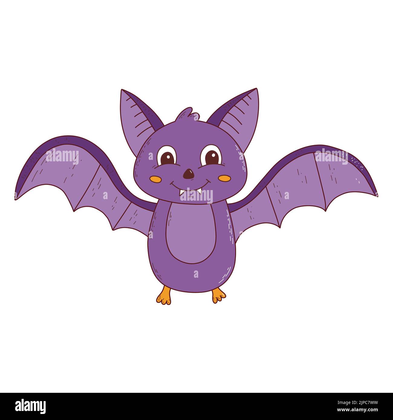 Cartoon bat. Halloween element. Trick or treat concept. Vector ...
