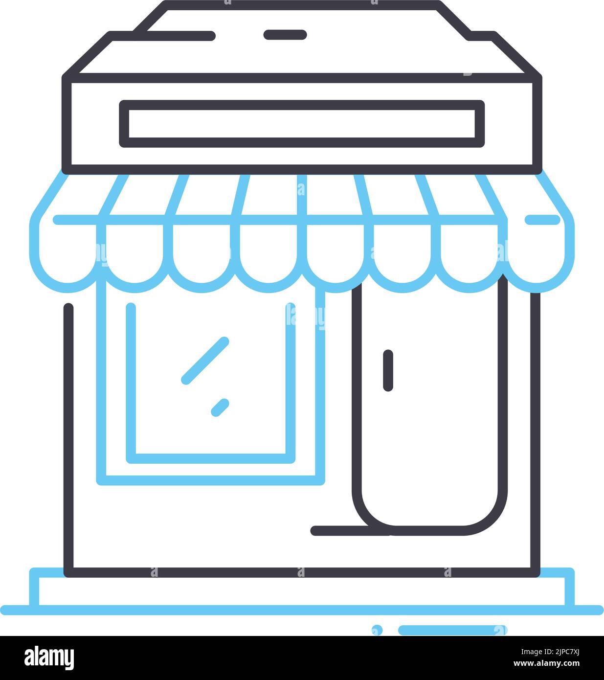 store line icon, outline symbol, vector illustration, concept sign ...
